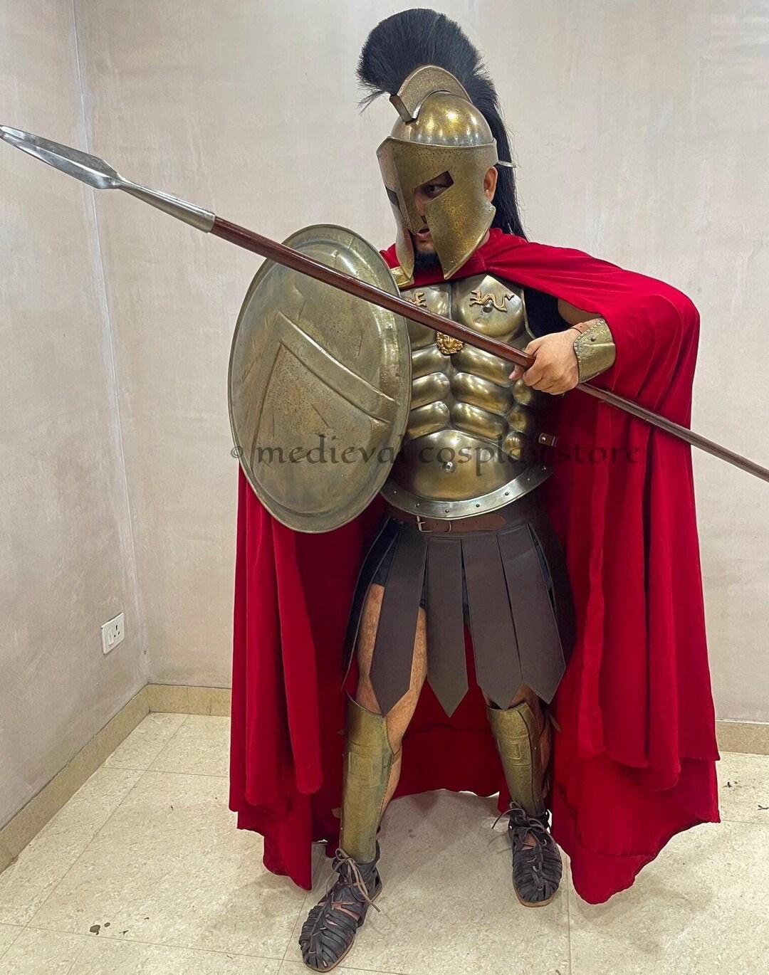 King Leonidas Spartan 300 Movie Costume for Role Play Christmas Gift ...