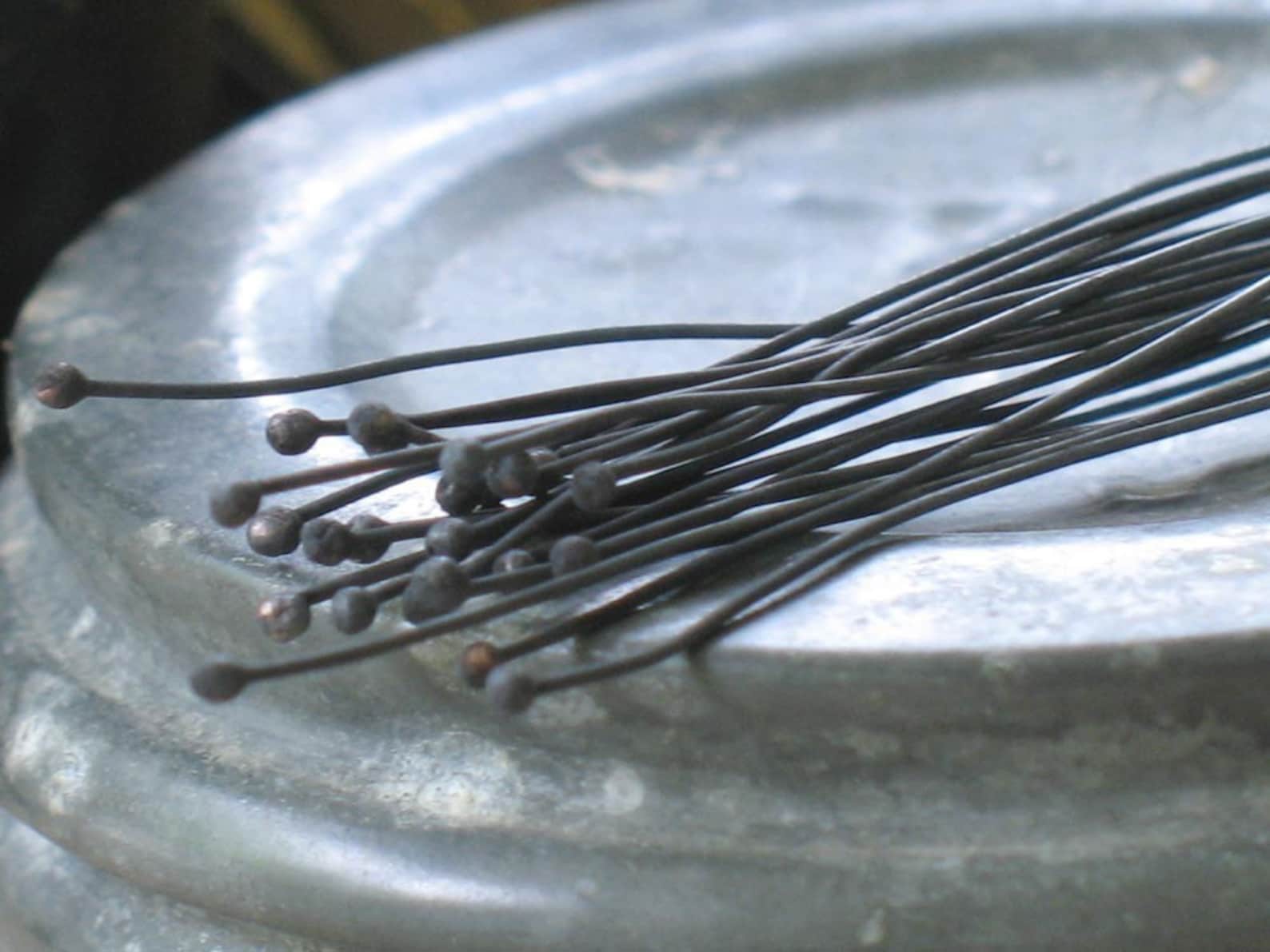 Oxidized Copper Head Pins Qty 24 24 Gauge Head Pins 2 Inch - Etsy