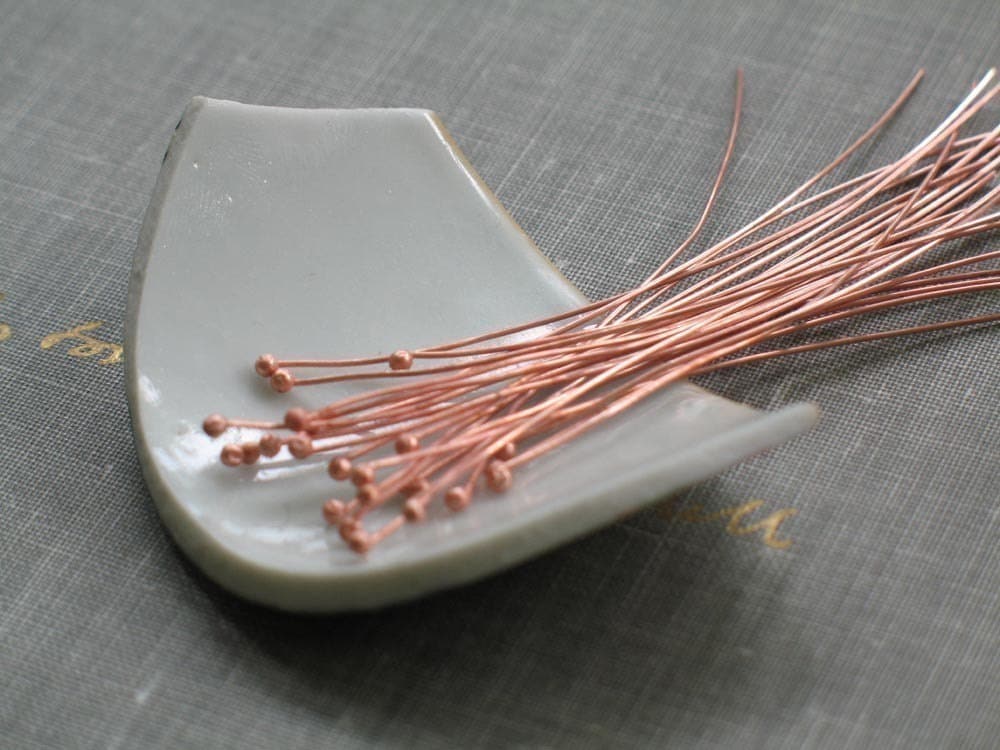 Handmade Raw Copper Head Pins Qty 24 Handmade Head Pins - Etsy