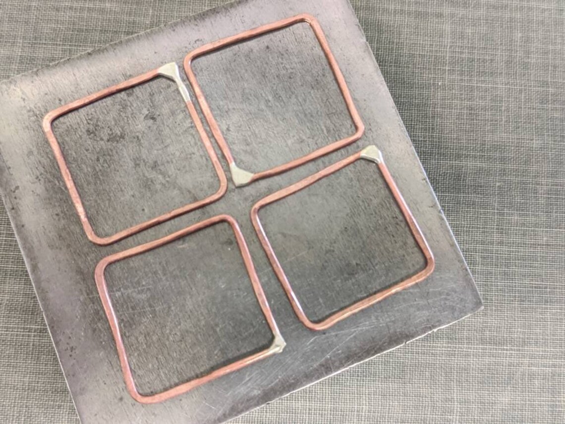 Forged copper squares handmade findings copper connectors | Etsy