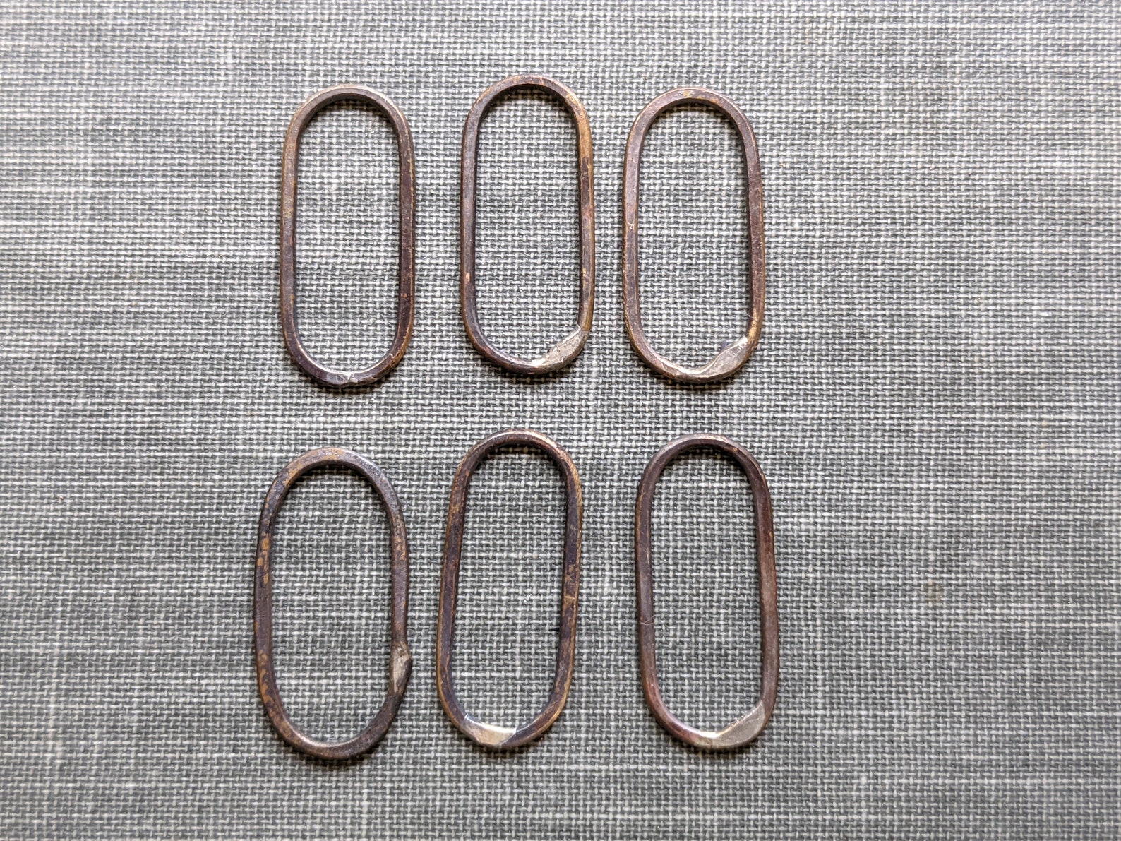 Small Oxidized Brass Capsule Shaped Links- Set of 6 - Etsy