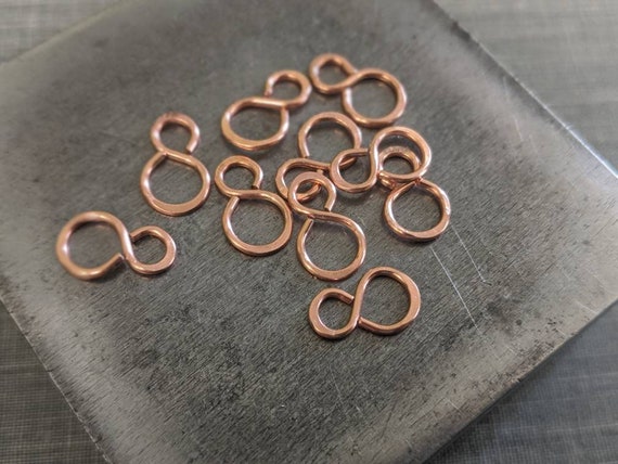 Asymmetric raw copper loop connectors set of 10 small hand | Etsy