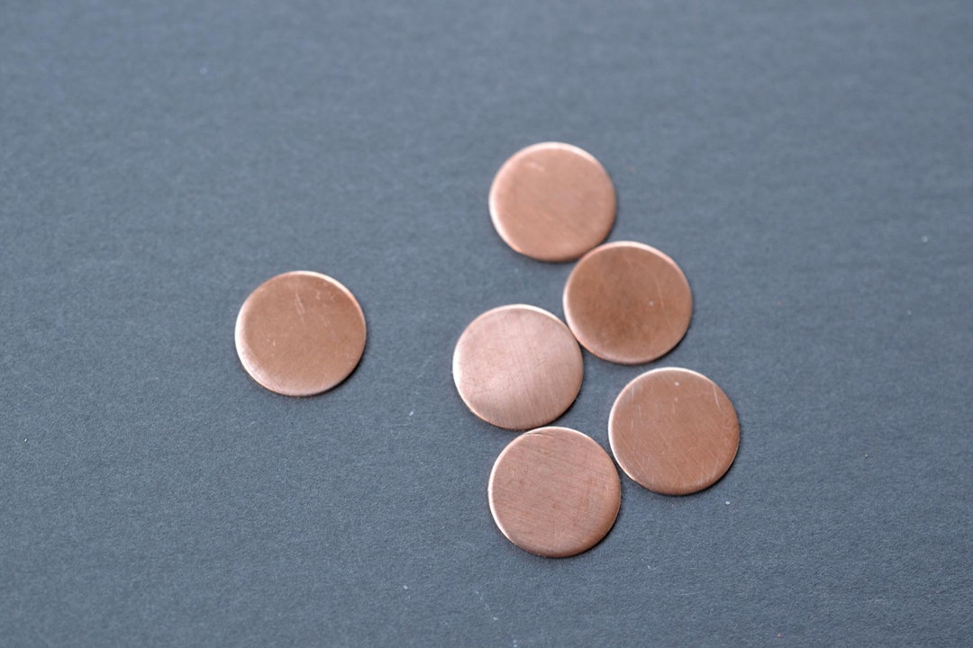 1/2 Inch Raw Copper Discs- Set of 6- Round Stamping Blanks - Etsy