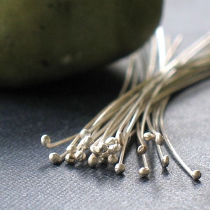 Sterling Silver Head Pins Handmade Silver Ball Pins 24 - Etsy