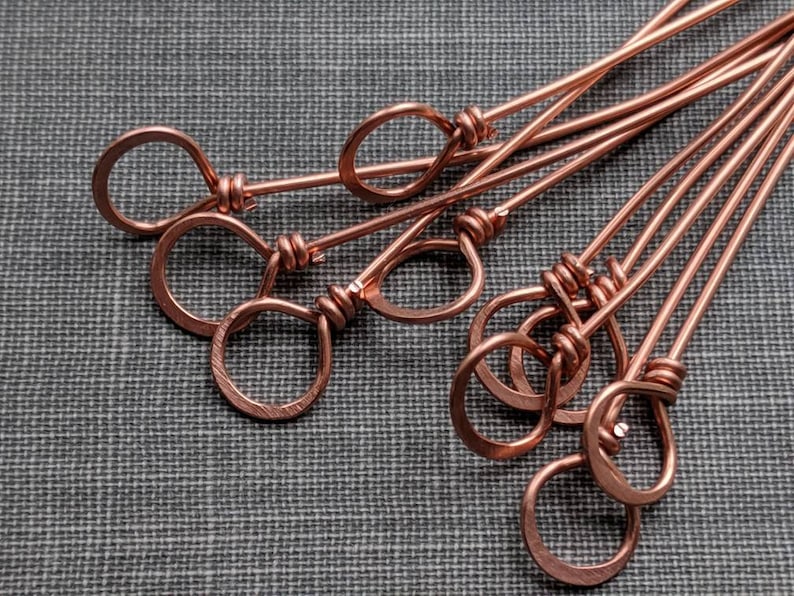 Raw Copper Wrapped Loop Headpins: 20 Gauge Jewelry Making Supplies - Etsy