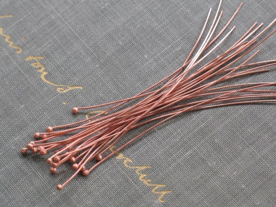 Handmade Raw Copper Head Pins Qty 24 Handmade Head Pins - Etsy
