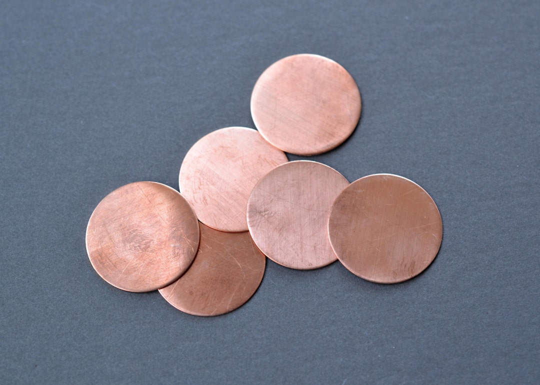 1 Inch Diameter Copper Discs- Set of 6- Stamping Blanks - Etsy