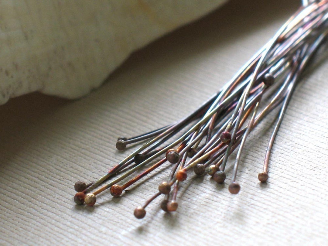 Firescale Copper Head Pins- Qty 24- 24 Gauge - Etsy