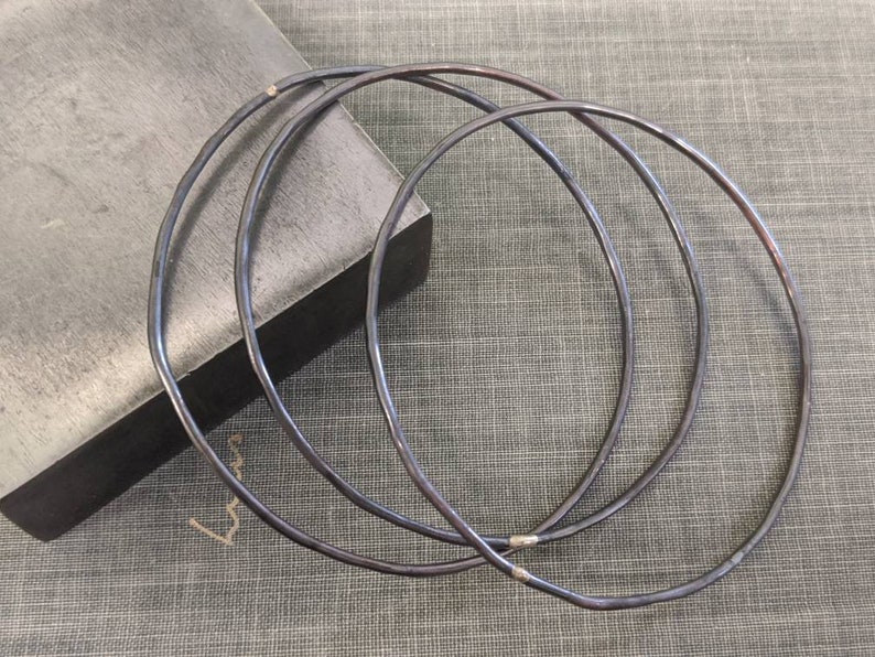 Oxidized Copper Bangle Blank Qty 3 Forged Bracelet Blank for | Etsy