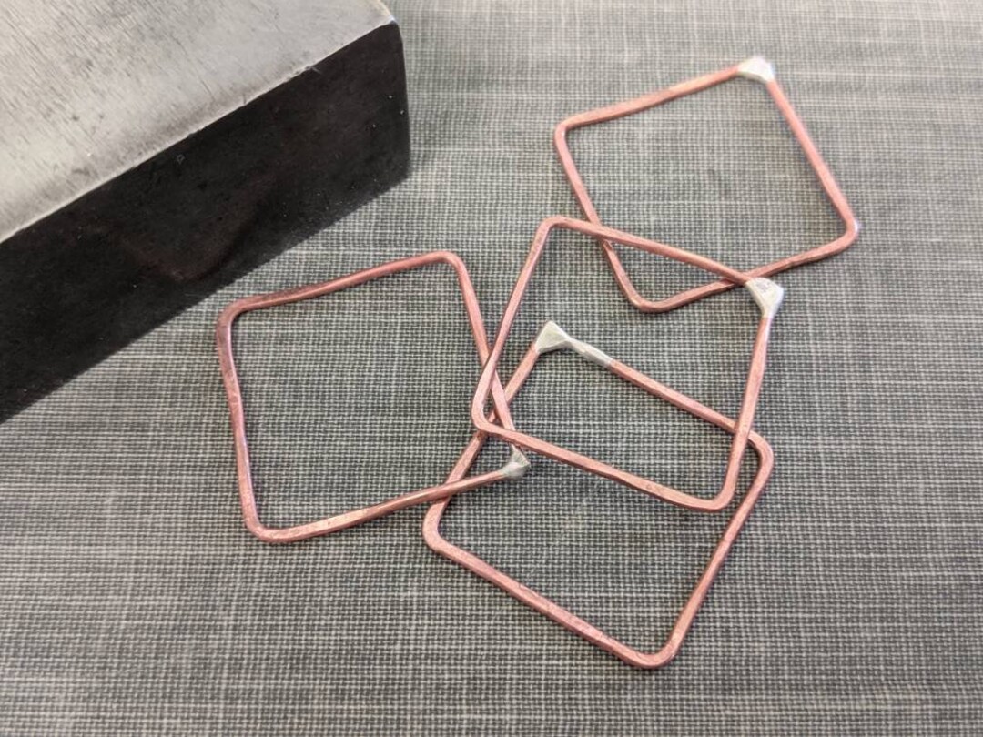 Forged Copper Squares Handmade Findings Copper Connectors - Etsy