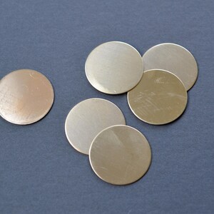 1 Inch Diameter Round Brass Discs- Qty 6- Raw Brass Blank for Stamping ...