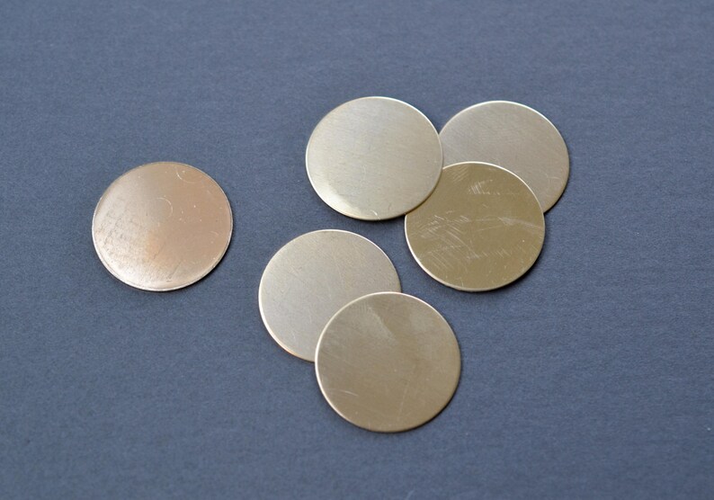 1 Inch Diameter Round Brass Discs Qty 6 Raw Brass Disk - Etsy