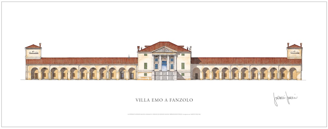 Villa Emo Poster, Andrea Palladio Print, Signed Architectural Art ...