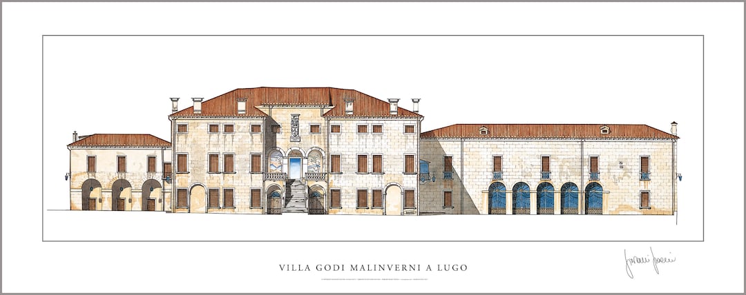 Villa Godi Malinverni Poster, Lugo Italy, Signed Architecture Print - Etsy