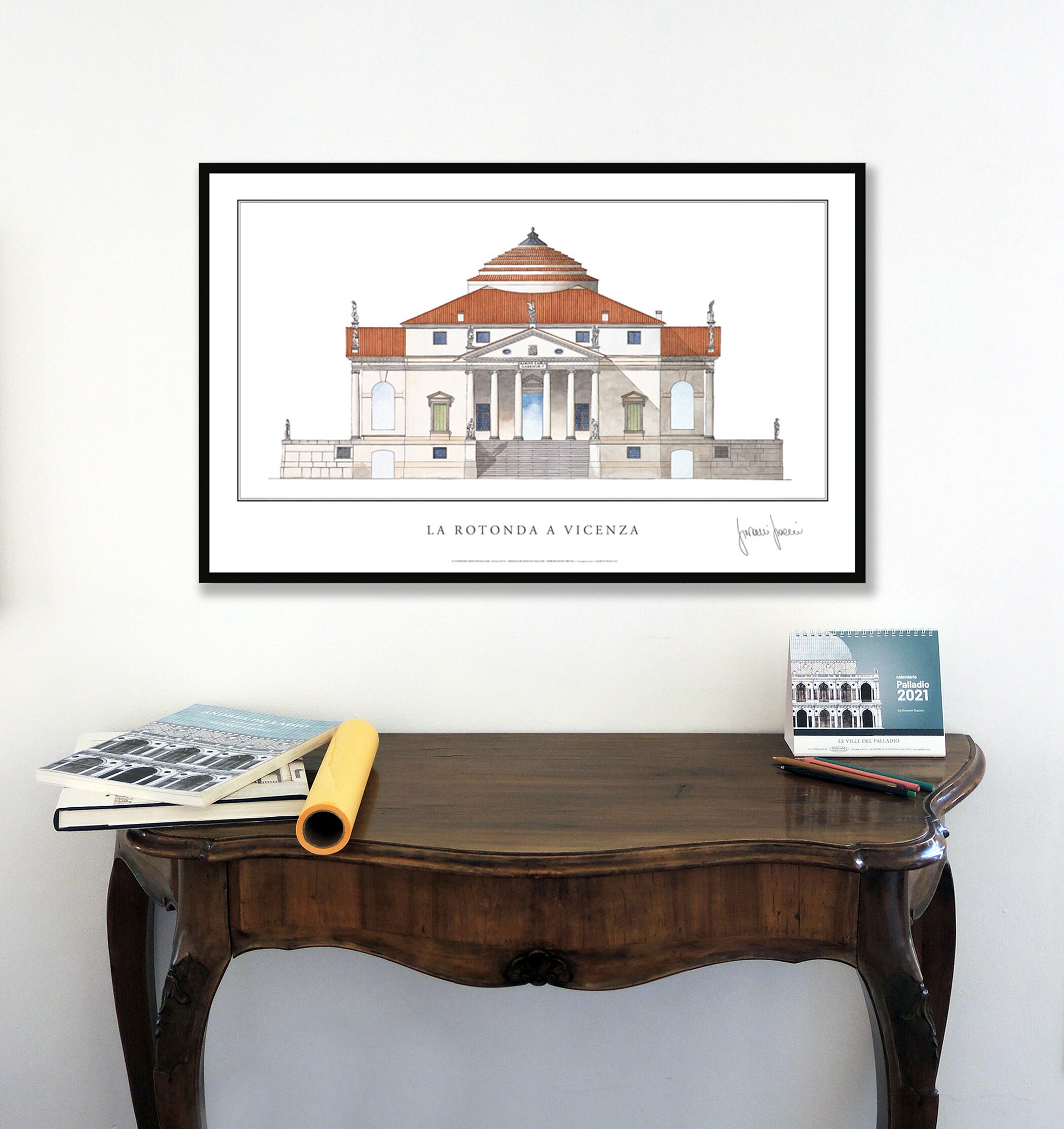 Palladio Rotonda Watercolor Print, Signed Architecture Art, Italian ...