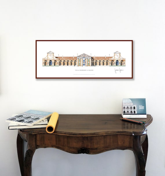 Big Palladio Poster Villa Barbaro at Maser Signed by - Etsy