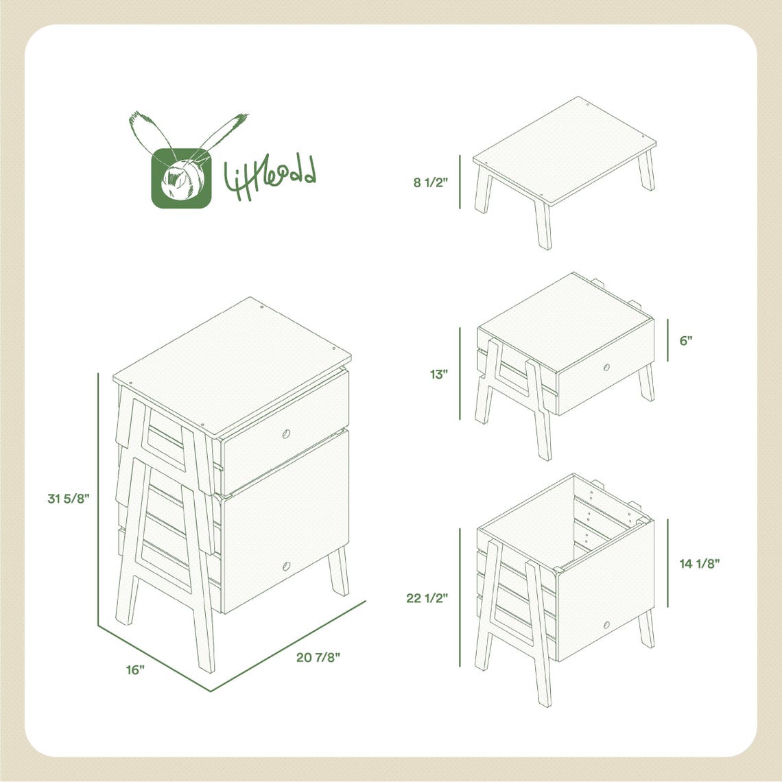 Modular Stacking Cabinets W/legs (3-pieces) — Customizable Organizer ...