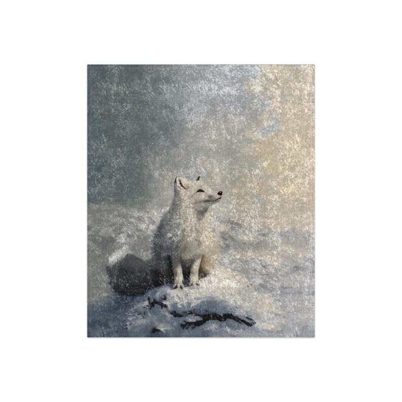 Arctic Fox Crushed Velvet Blanket - Etsy