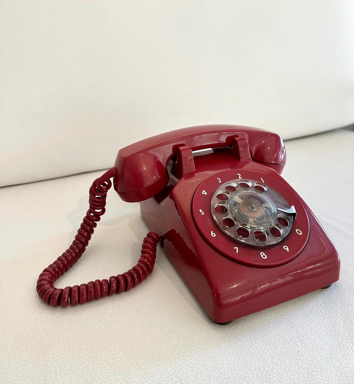 Antique Red Rotary Telephone From the 1950's, Red Telephone, Rotary ...