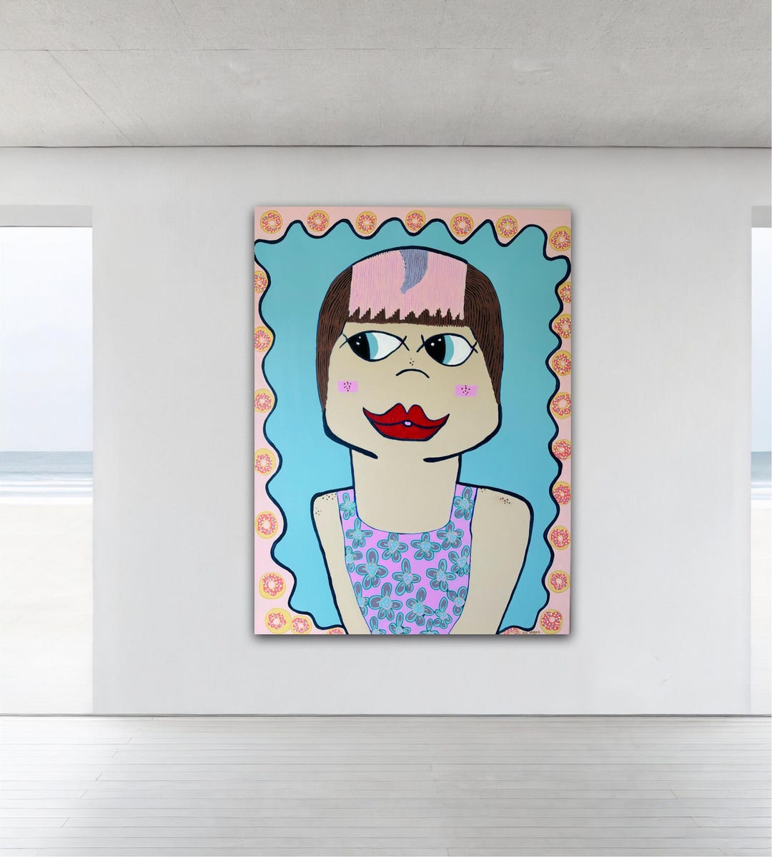 Pop Art Painting, duck Lips Selfie, Acrylic Canvas, Original Art by Kim ...