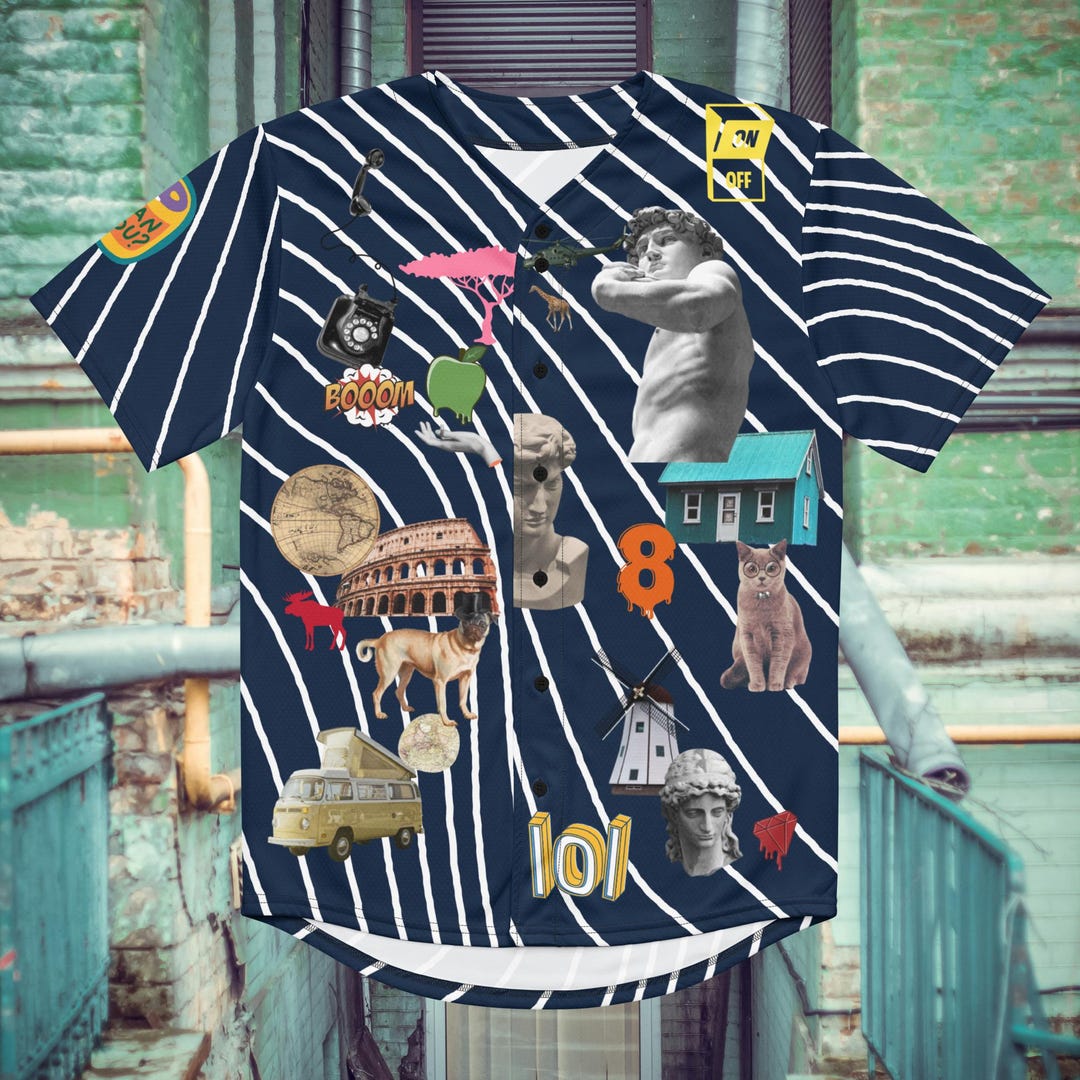 Modern Collage Style Design Baseball Jersey - Etsy