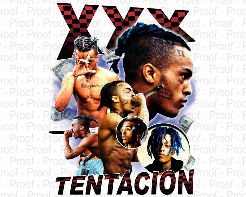 XXXTENTACION Graphic T-shirt Design PNG Poster PNG Printable Bootleg ...