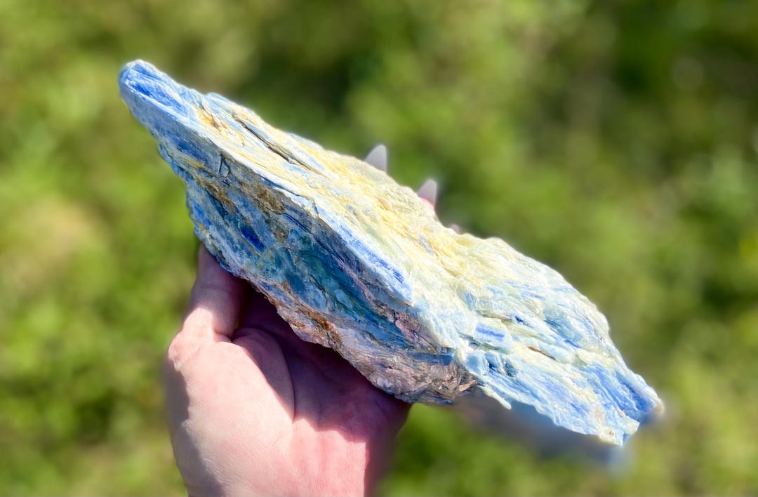 Raw Blue Kyanite Cluster With Quartz, Tourmaline, Mica & Sphalerite ...