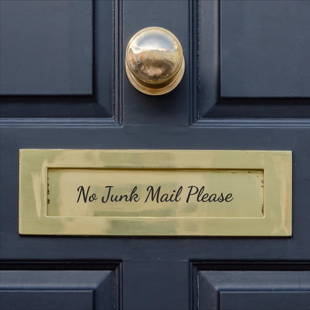 Waterproof No Junk Mail Sticker: Letterbox Decal - Etsy