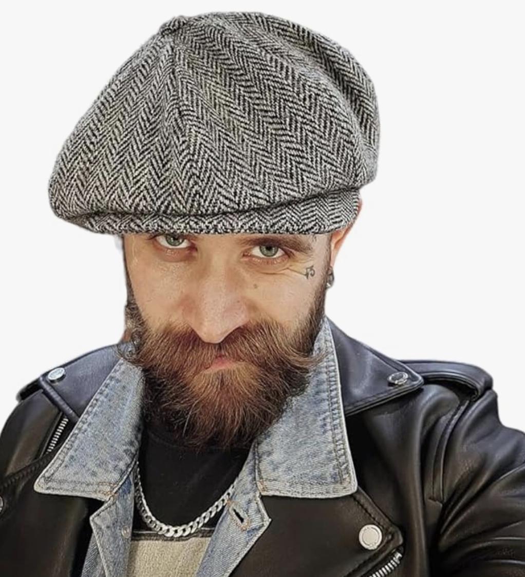 Newsboy Cap Gunn Shelby Flat Cap Herringbone Vintage Style Tommy Baker ...