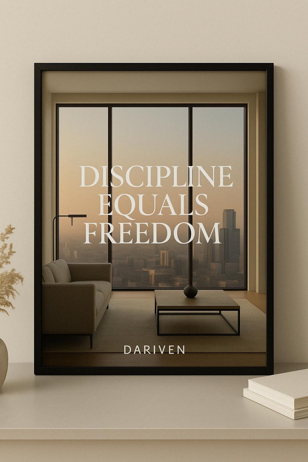 Motivational Wall Art Poster, Discipline Equals Freedom Quote Print ...