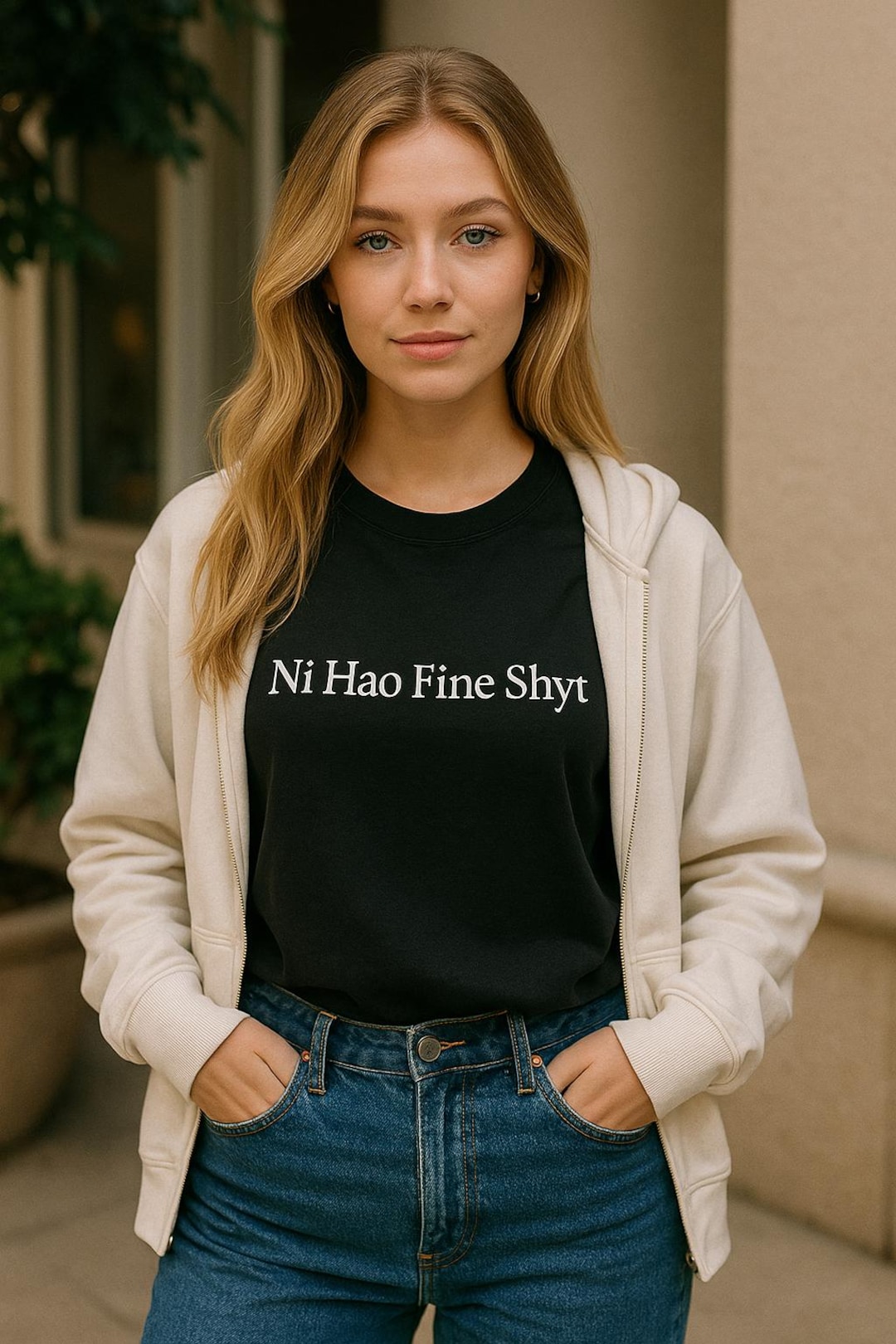 Funny Graphic Tee: 'ni Hao Fine Shyt' Short-sleeve T-shirt, Unisex ...