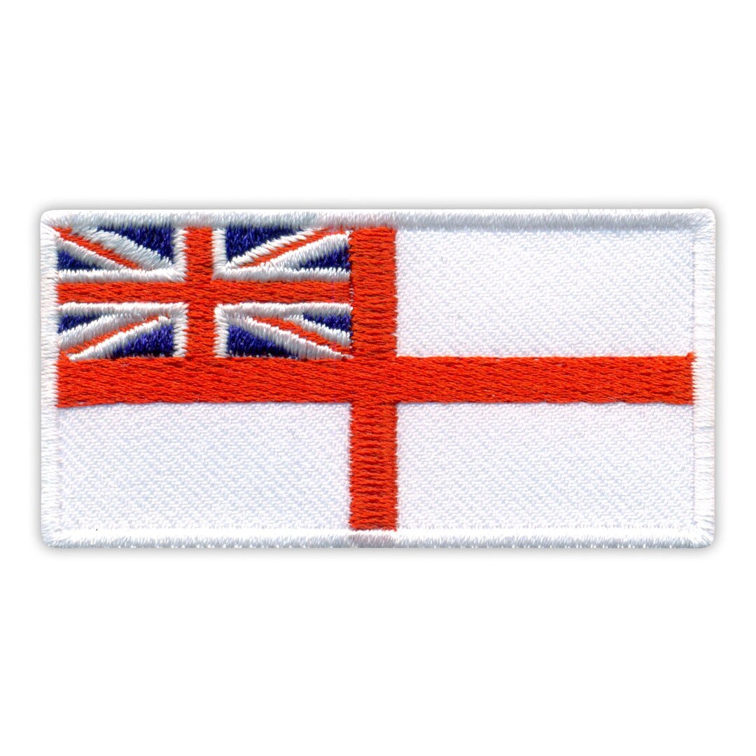 White Ensign Flag - Royal Navy Flag - Embroidered Patch / Badge ...