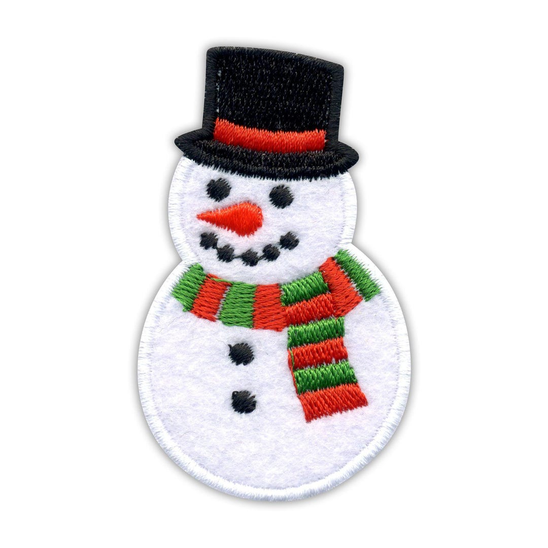 Snowman - Embroidered Patch / Badge - Patchion Patches - Etsy