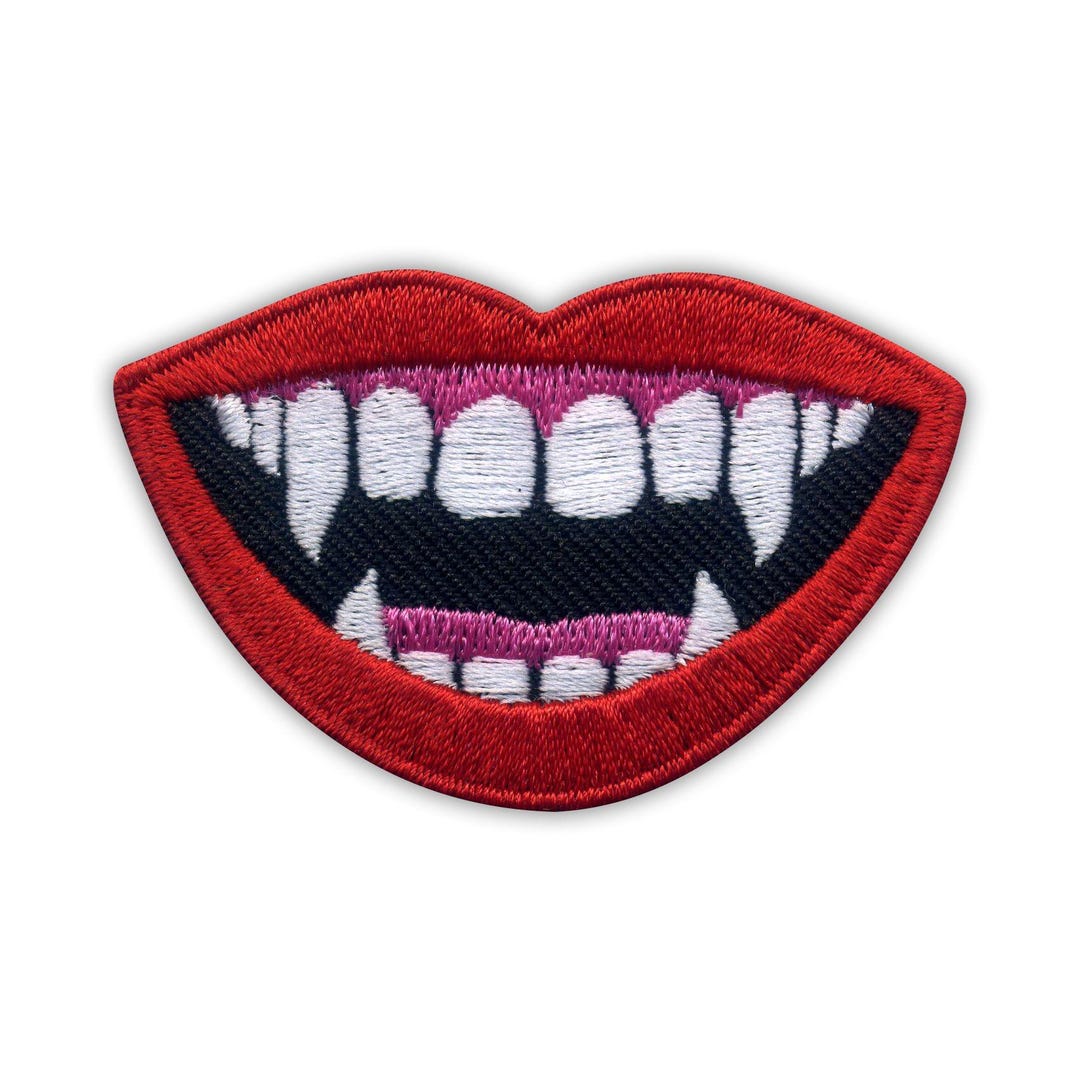 Vampire Lips - Embroidered Patch / Badge - Patchion Patches - Etsy