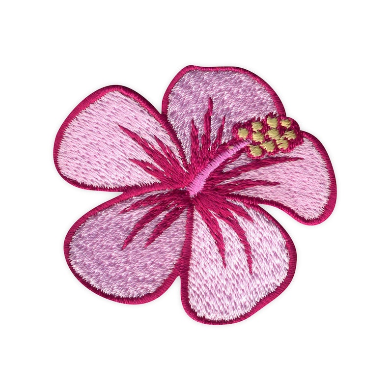 Hibiscus Flower - Pink - Embroidered Patch / Badge - Patchion Patches - Etsy