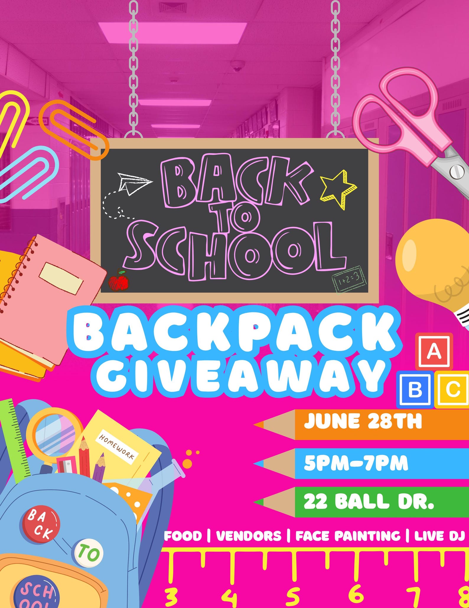 Backpack Giveaway Editable Template| Canva School Flyer|back to School ...