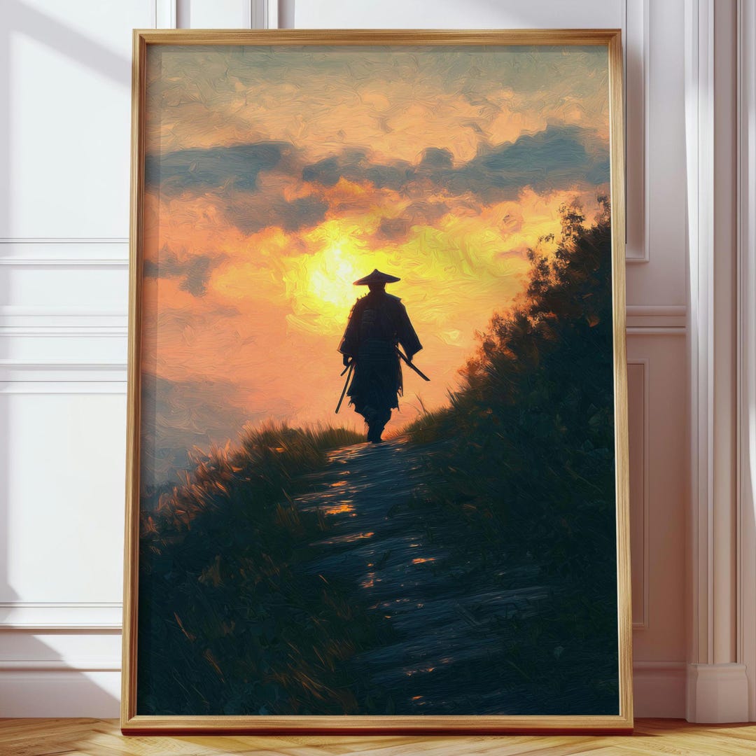Japanese Samurai Sunset Poster | Japanese Warrior Art Print | Zen ...