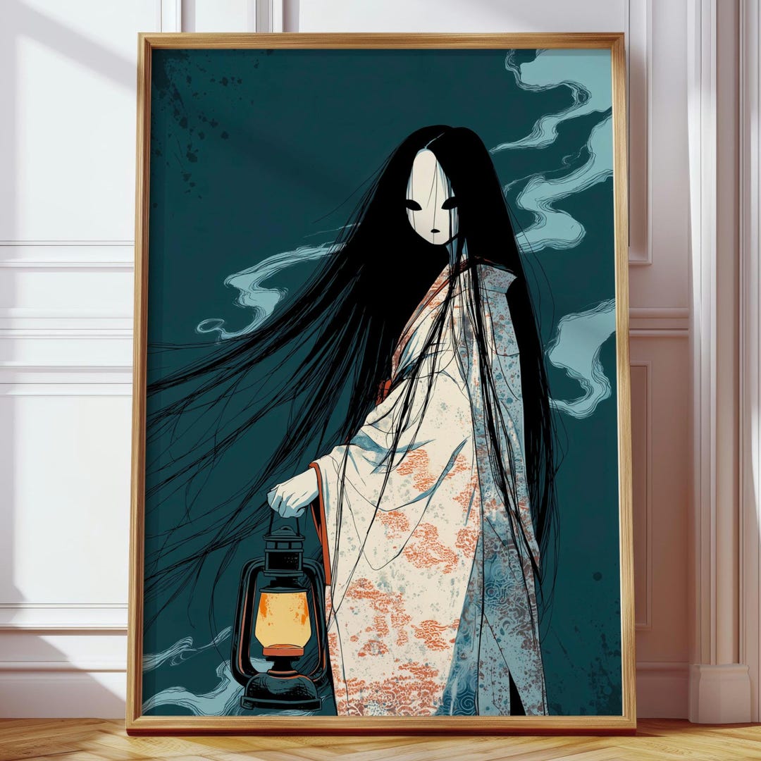 Japanese Ghost Poster – Yurei Wall Art, Creepy Kimono Print, Horror ...
