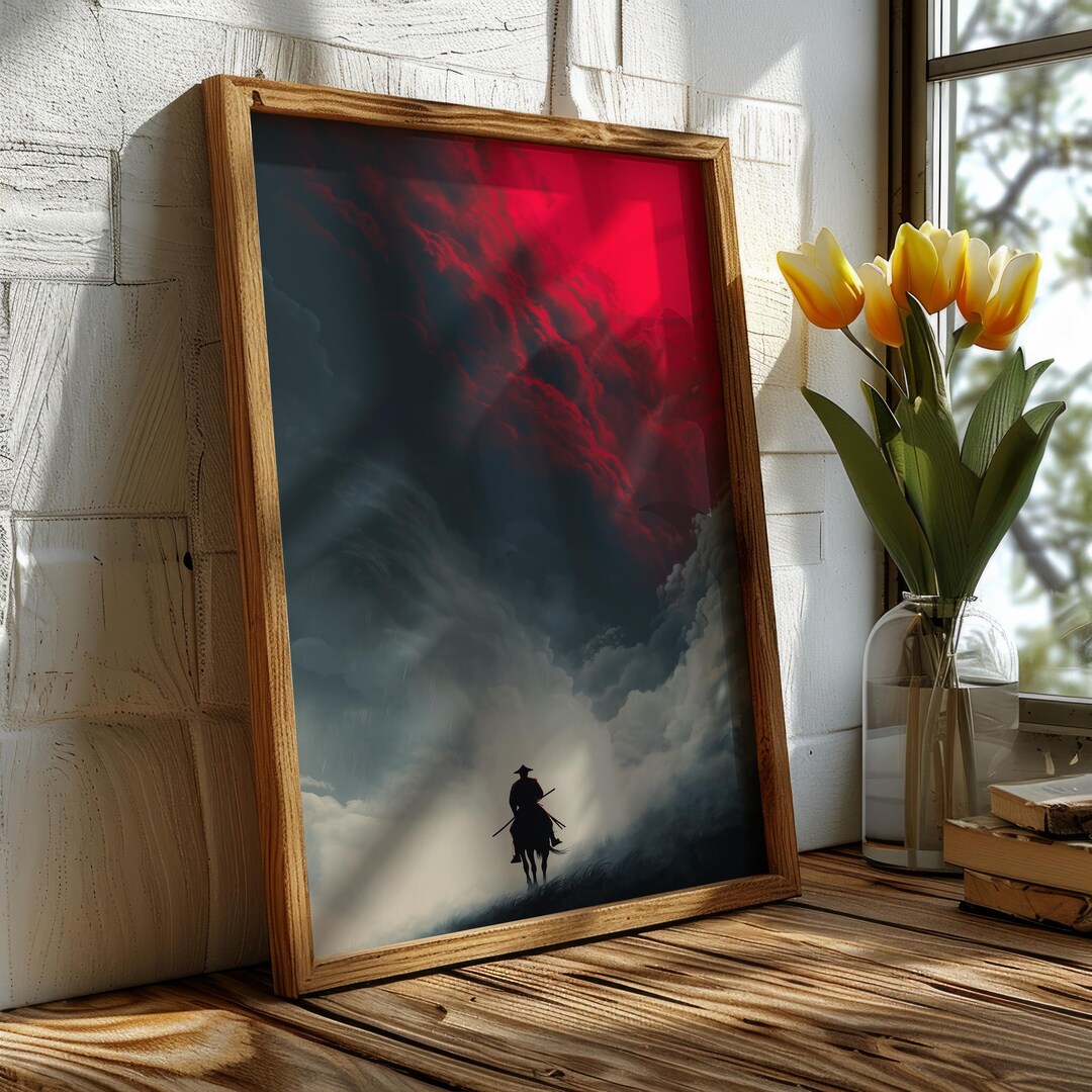 Japanese Samurai Rider Poster Digital Download | Japanese Warrior Art ...