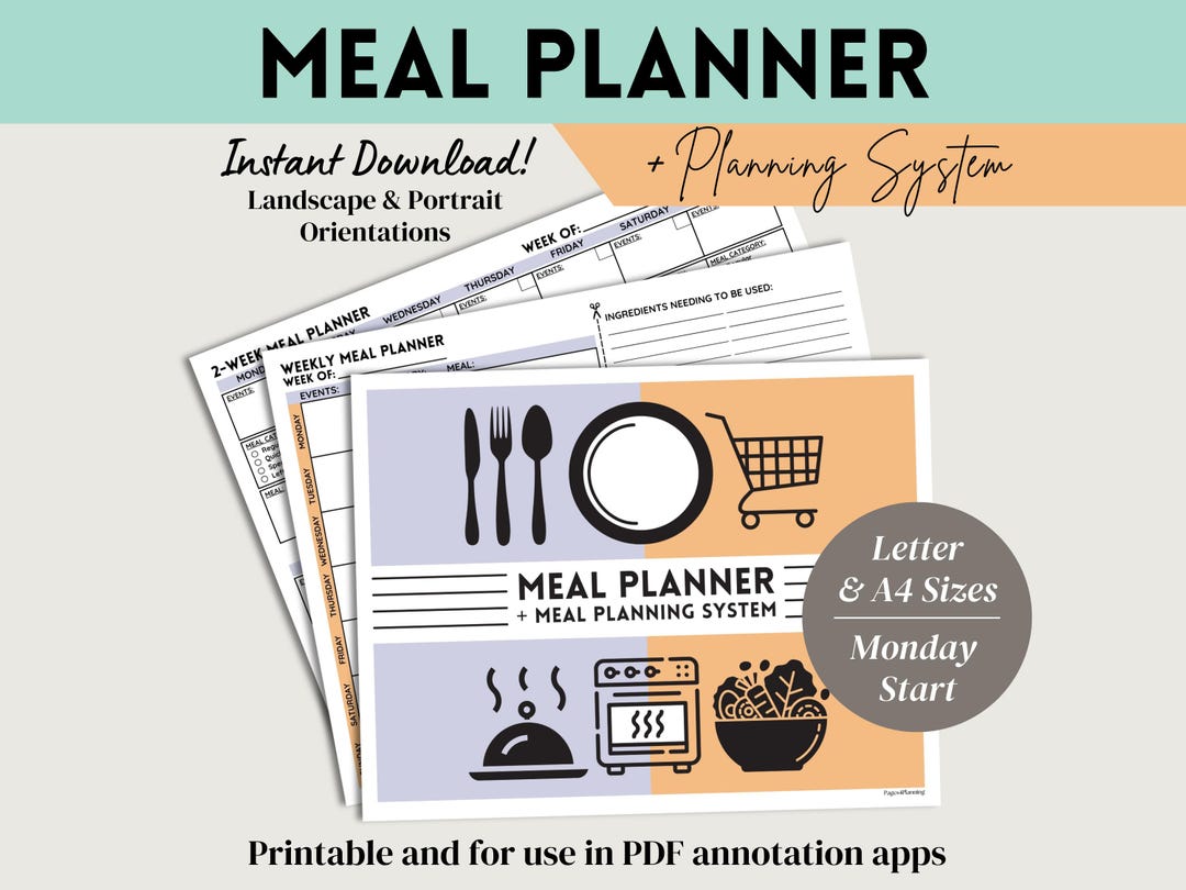 Weekly Meal Planner / Digital & Printable / 2-week Meal Planner ...