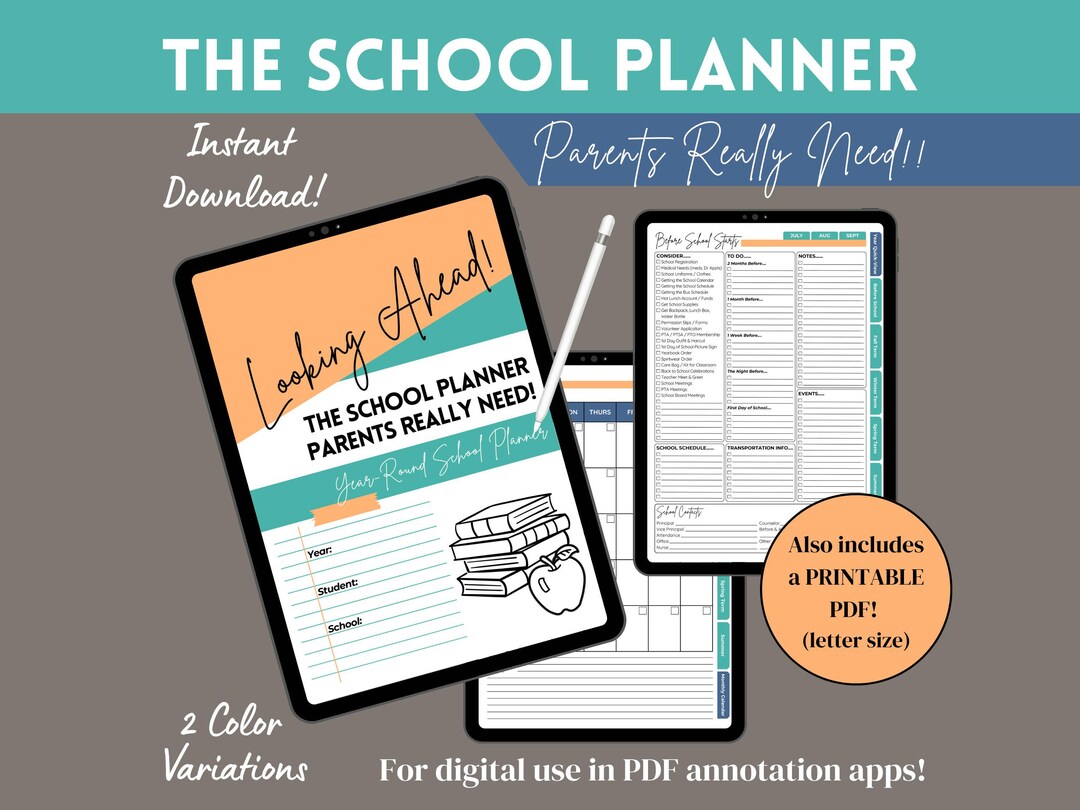 School Planner for Parents: Term Activities & Schedules (digital ...