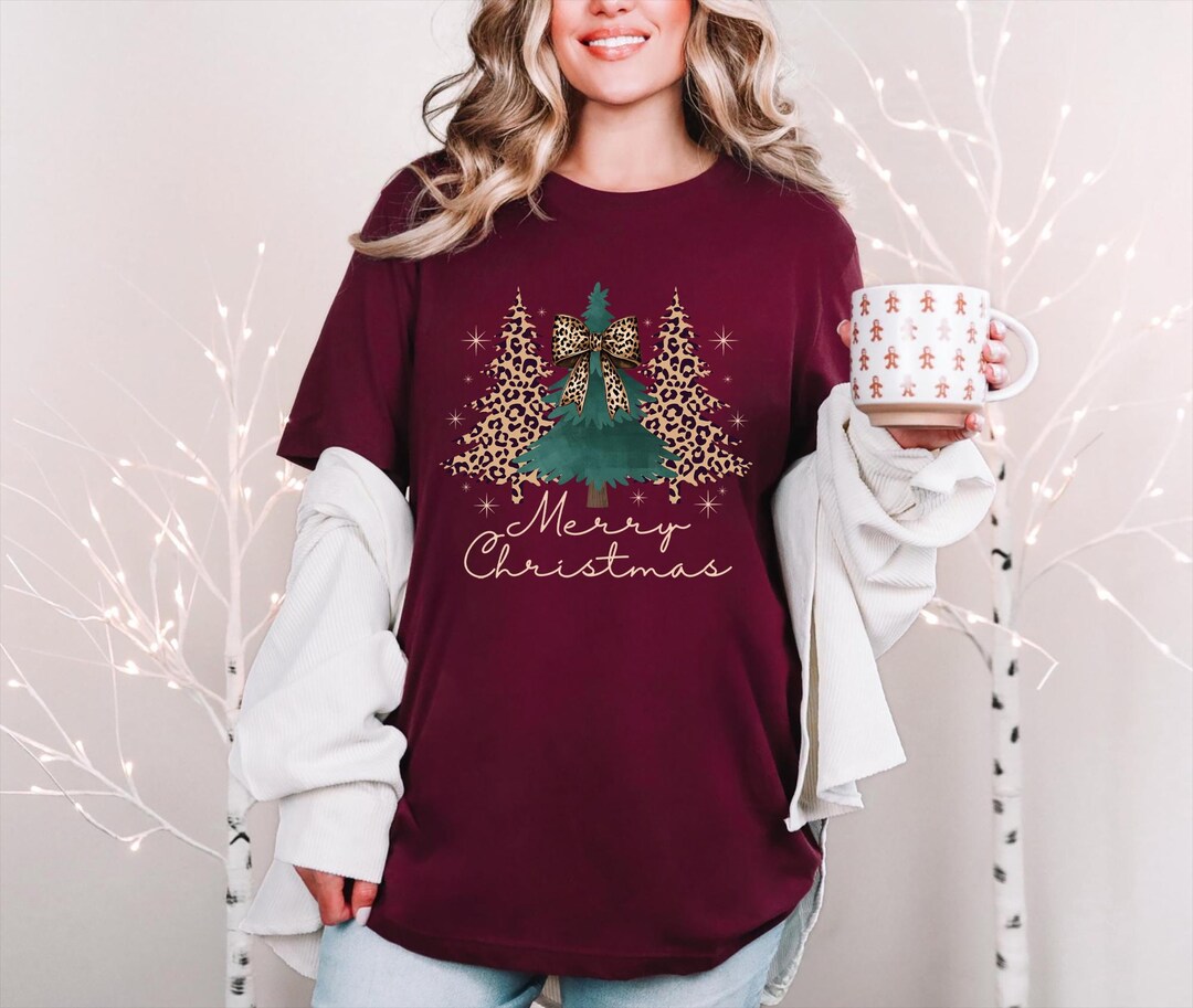 Leopard Christmas Shirt, Merry Christmas Shirt,leopard Christmas Tree ...