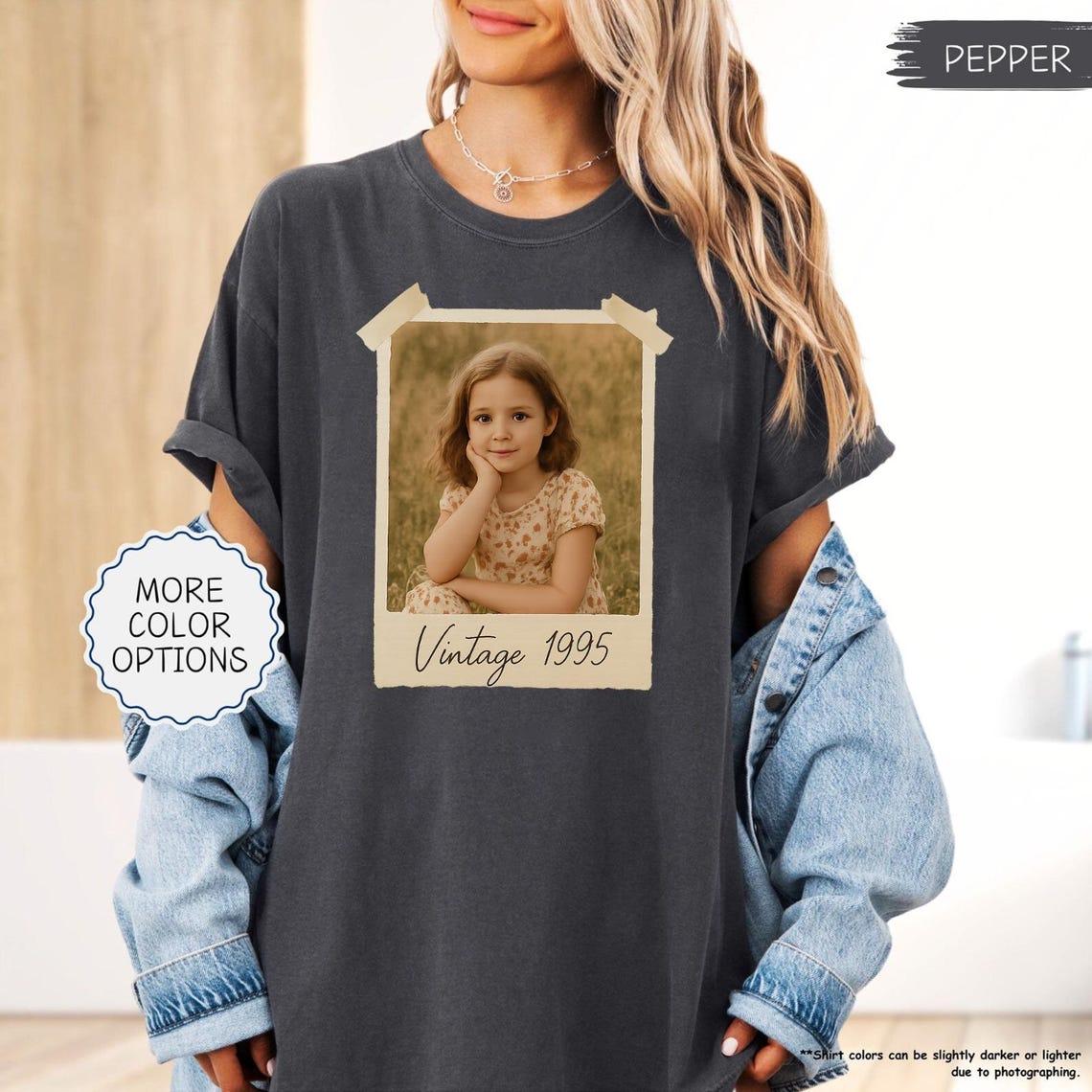 Comfort Colors® Custom Vintage Photo and Year Shirt, Custom Shirt With ...
