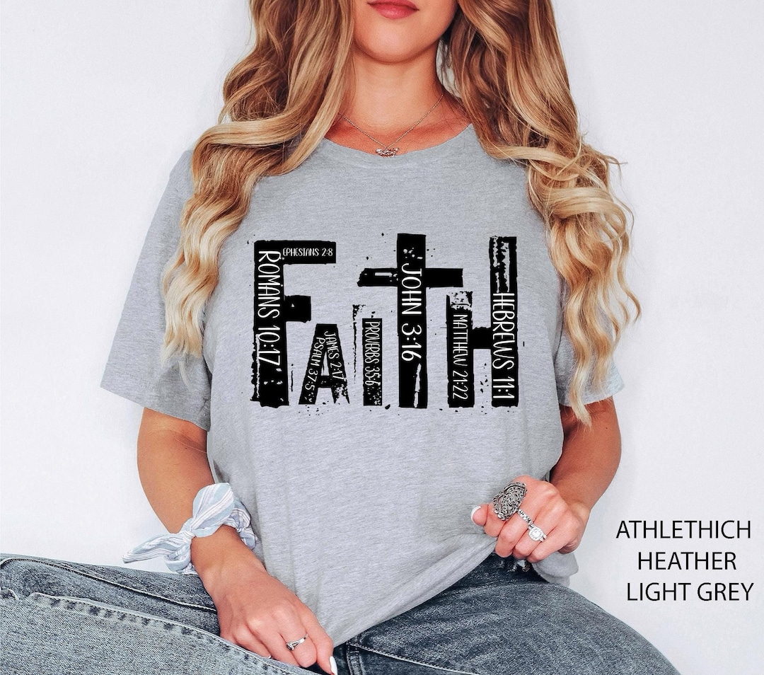 Christian Faith Shirt, Bible Verse T-shirt, Religious Outfit, Retro Faith T Shirt, Christian ...