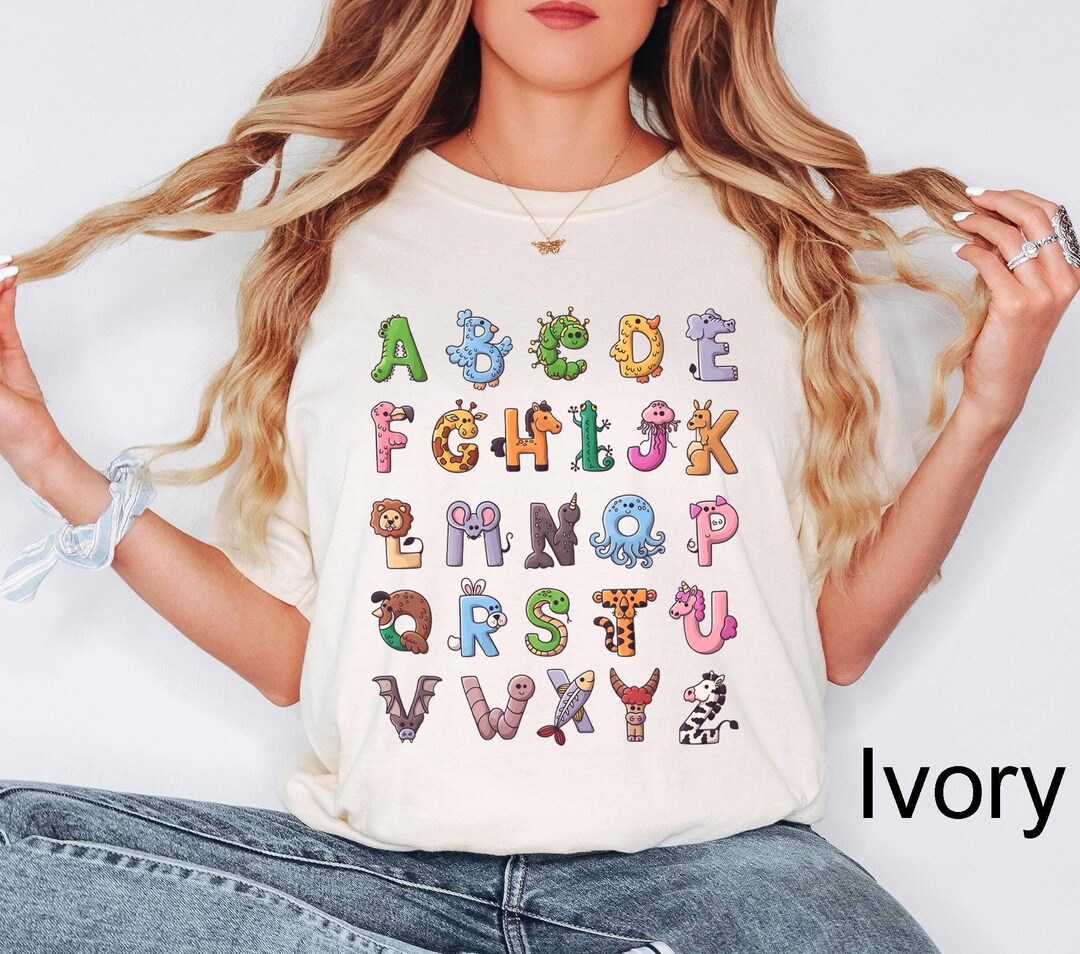 Comfort Colors® Alphabet Shirt, ABC Shirt, Animals Alphabet T-shirt ...