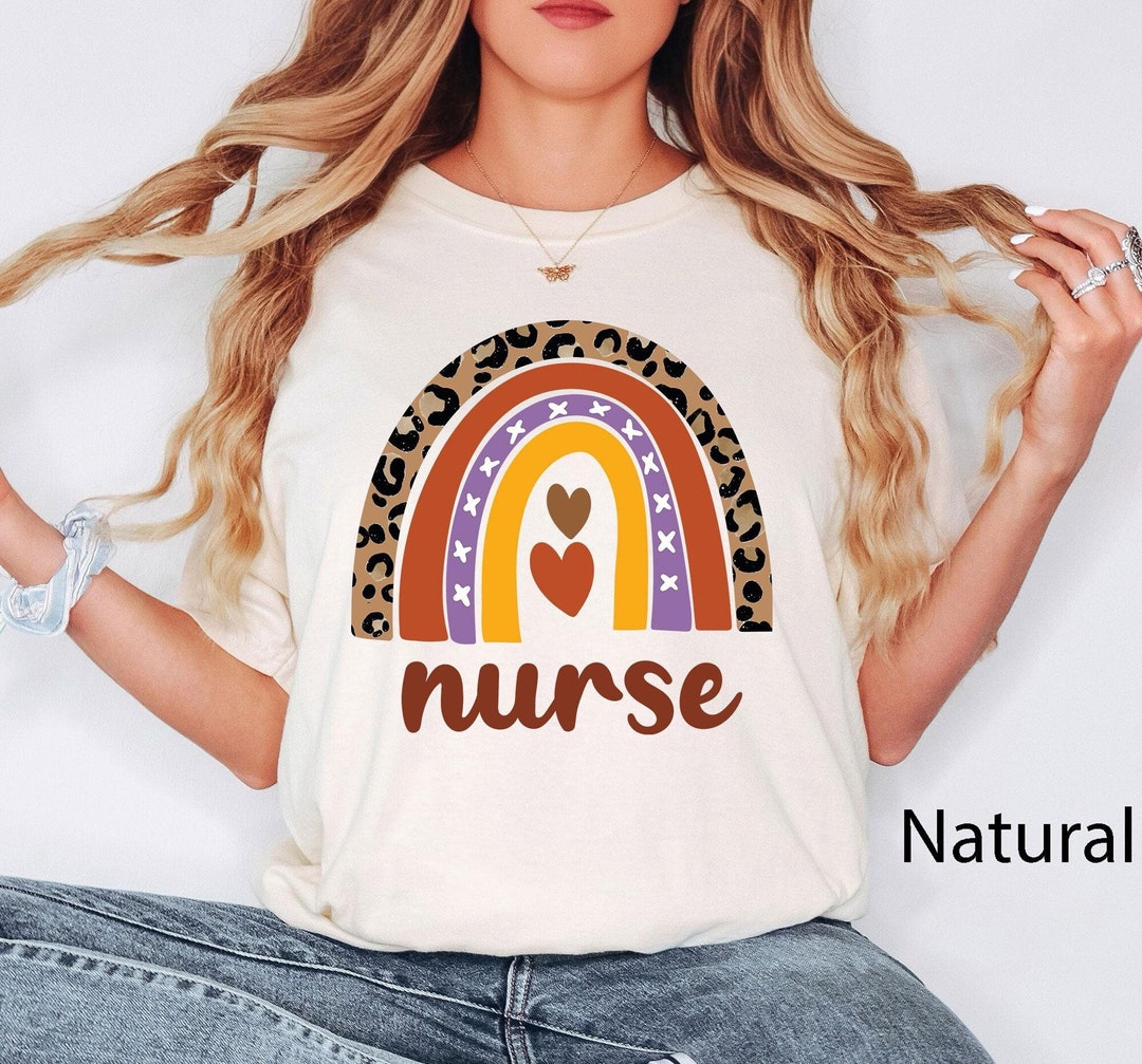 Rainbow Nurse Shirt, Leopard Print Nurse Life, Registered Nurse Shirt ...