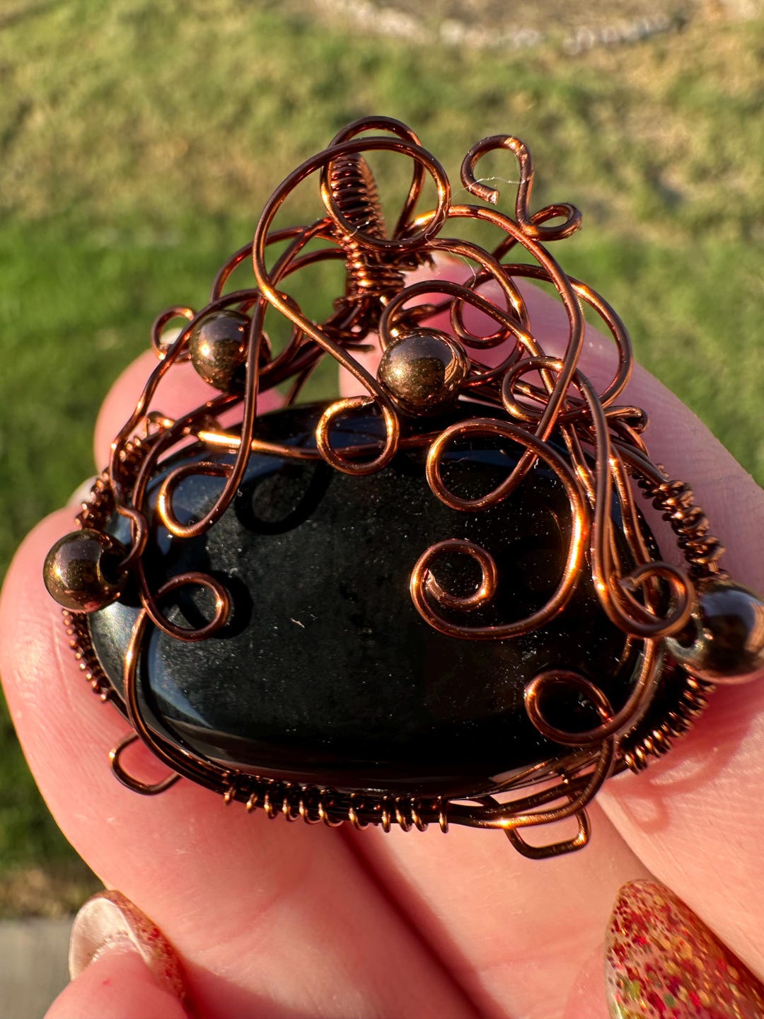 Wire Wrapped Black Onyx Cauldron Pendant - Etsy