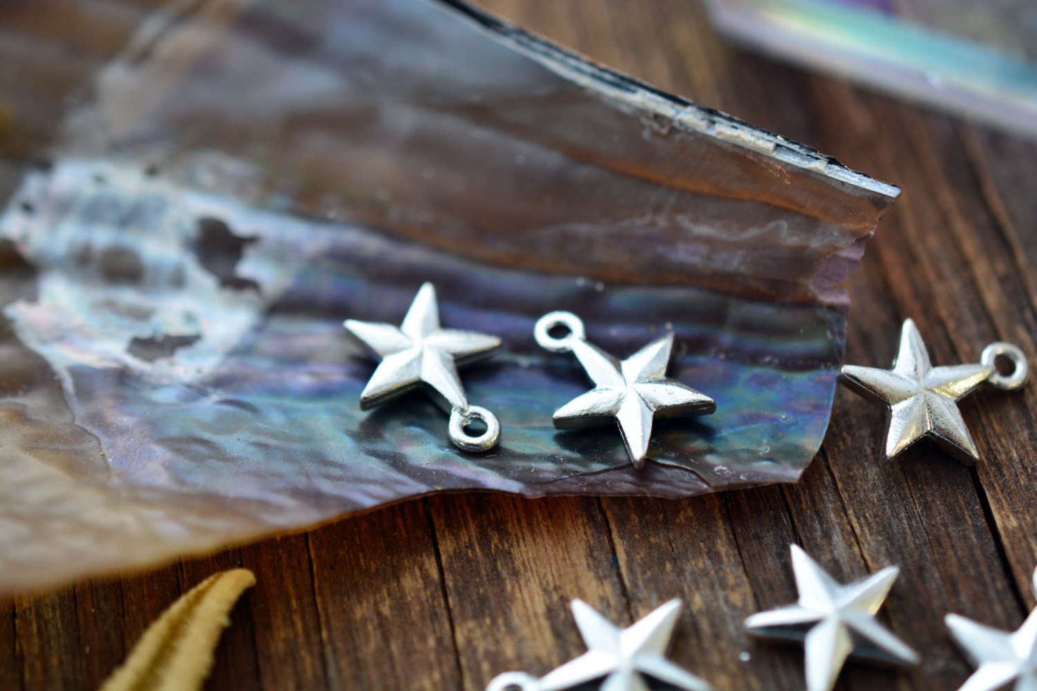 Sterling Silver Mini Star Charms, 11x14mm, 2pcs / Nunn Designs, Star ...