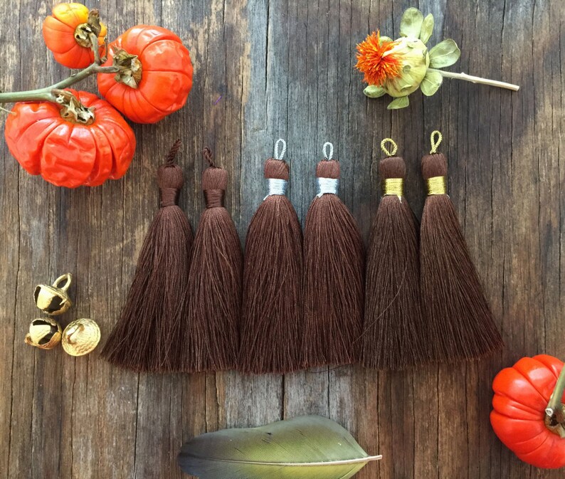 Chocolate Brown 3 Luxe Silk Tassels Handmade Jewelry - Etsy