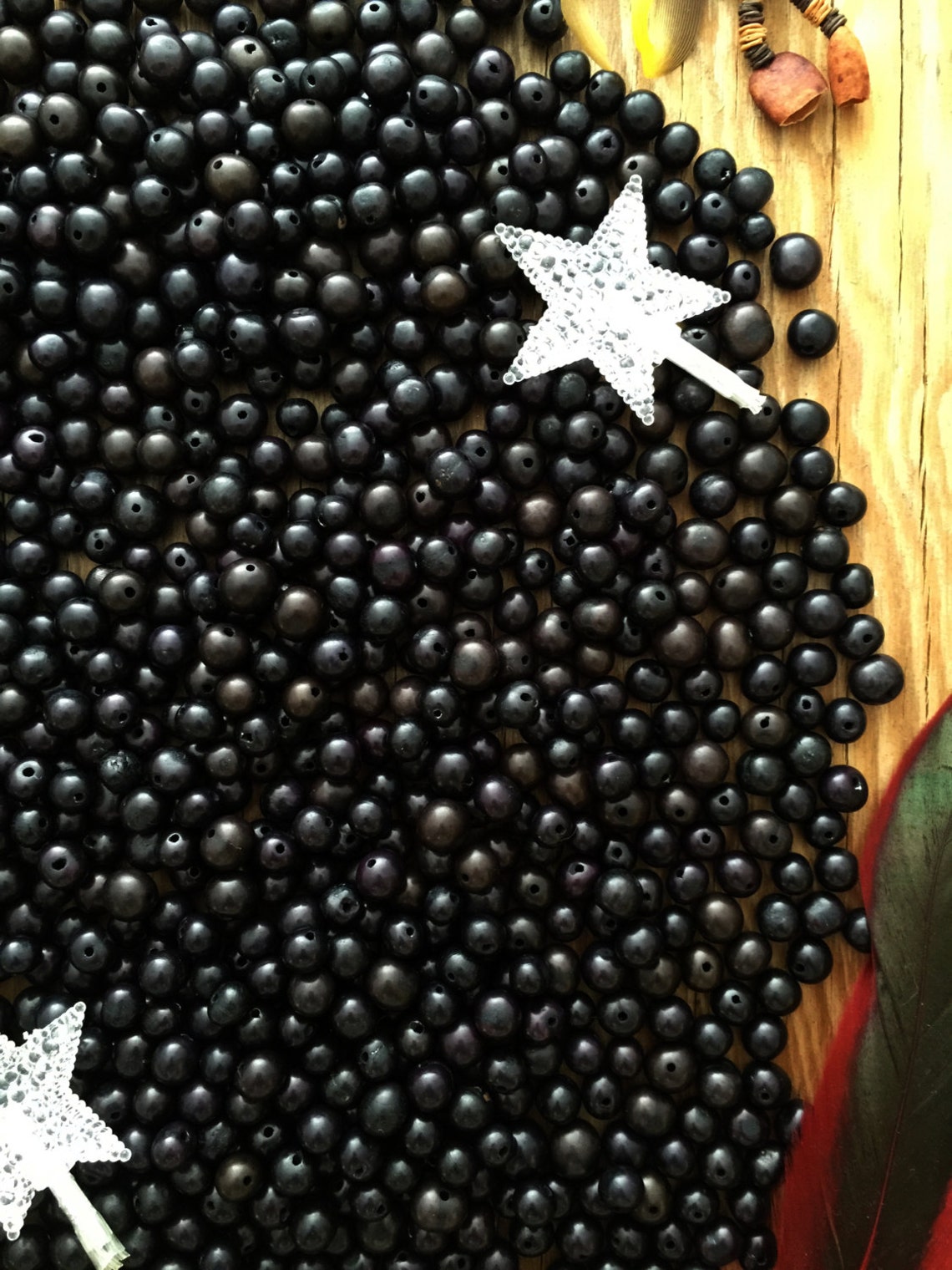 Black: Real Acai Beads from South America 8-10mm / Pick your | Etsy